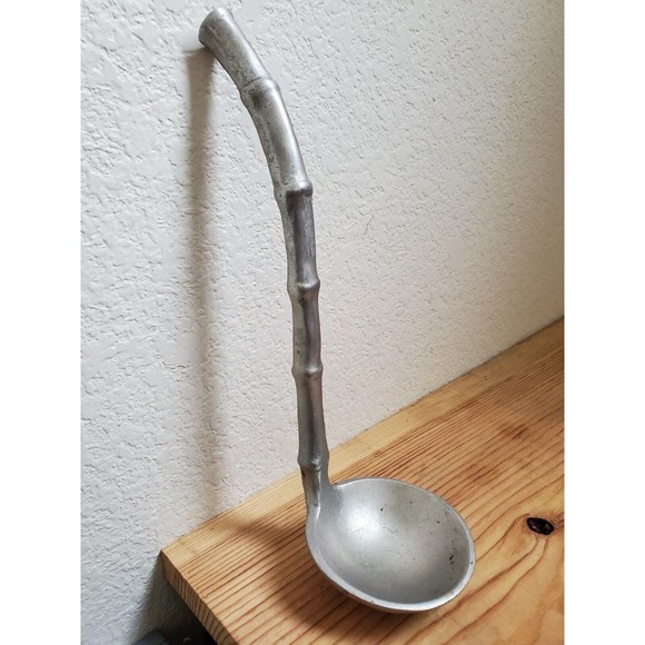 Unbranded | Dining | Vintage Pewter Ladle 2 Hammered Faux Bamboo ...